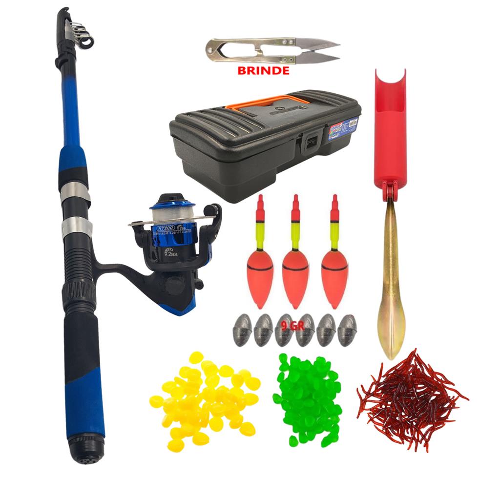 Kit De Pesca Completo C/ Vara + Molinete + Itens | Shopee Brasil