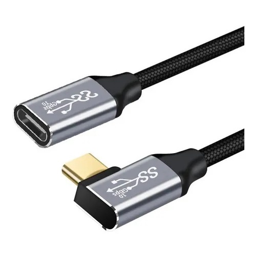Cabo Extensor Usb-c Para Usb-c 90 Graus 1 Metro 100w 10gbps | Shopee Brasil