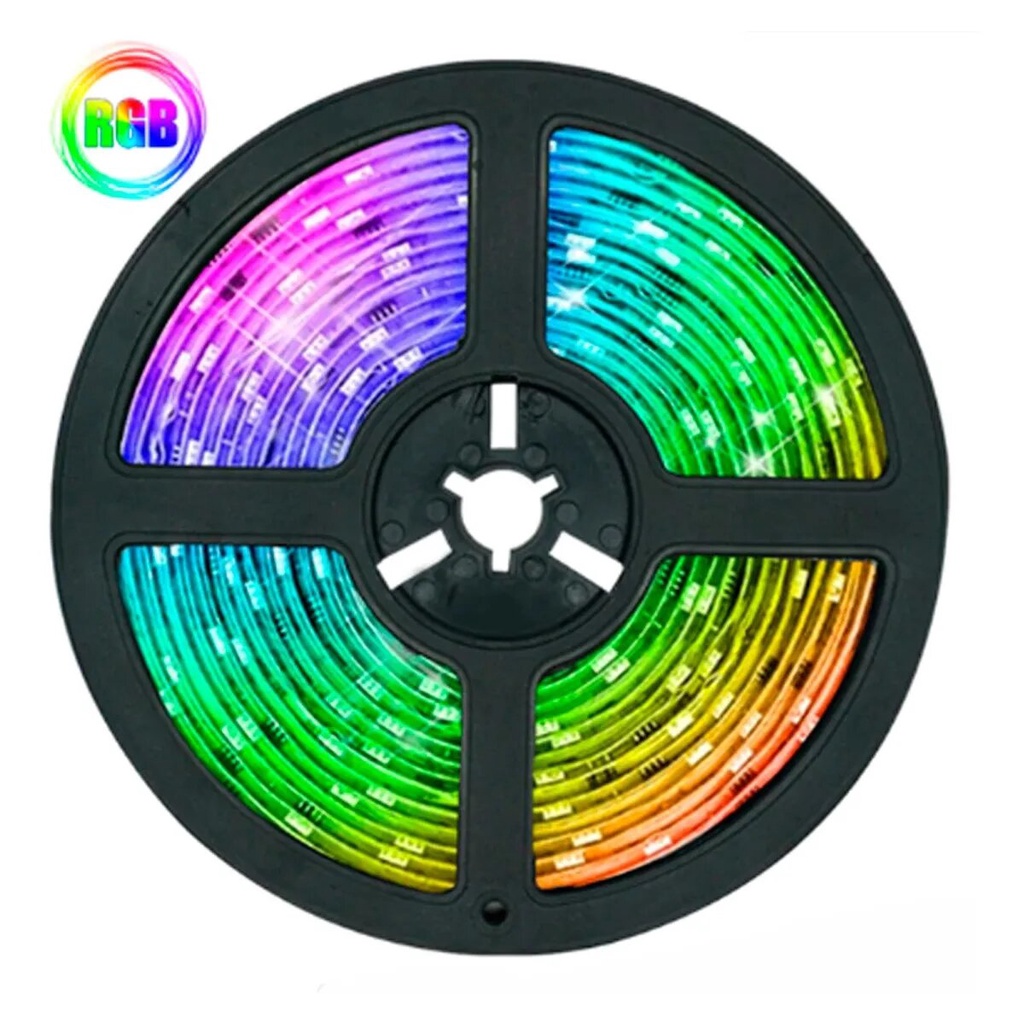 Fita LED Autoadesiva RGB 3528 5 metros | Shopee Brasil