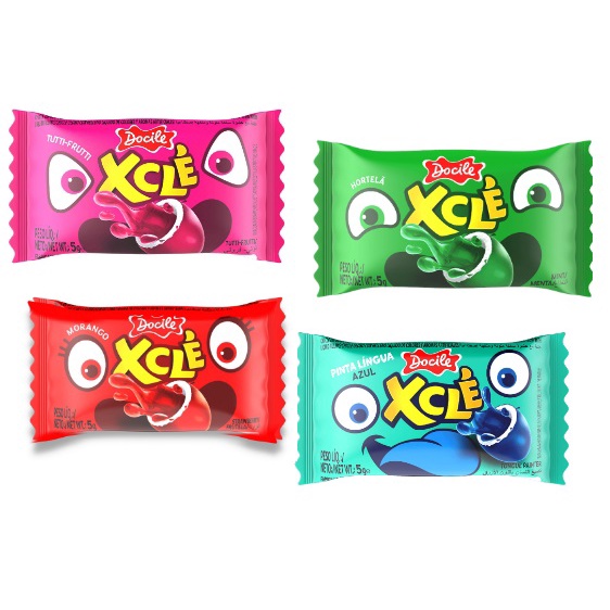 Chiclete Xcle recheado 40 unidades vários sabores | Shopee Brasil