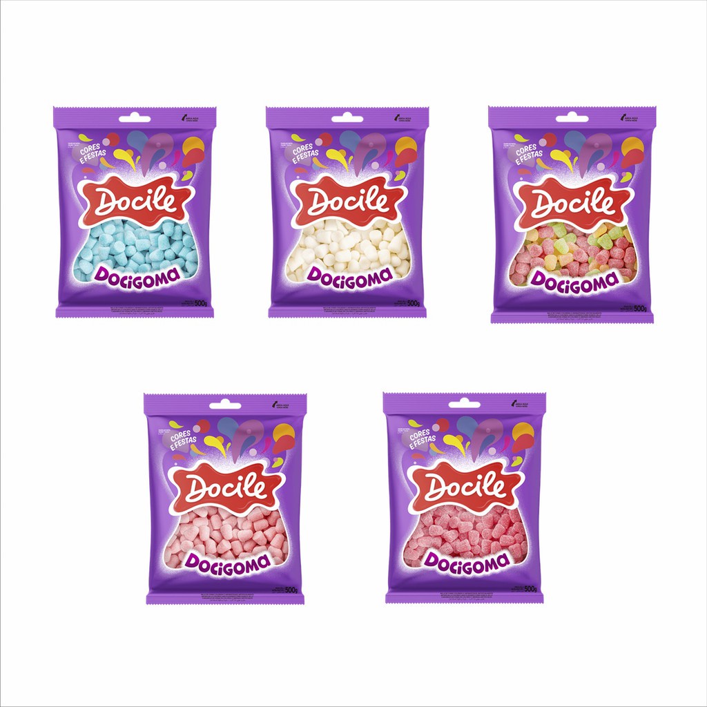 Bala De Goma Docigoma Mini Sino 500g - Docile Escolha A Cor | Shopee Brasil