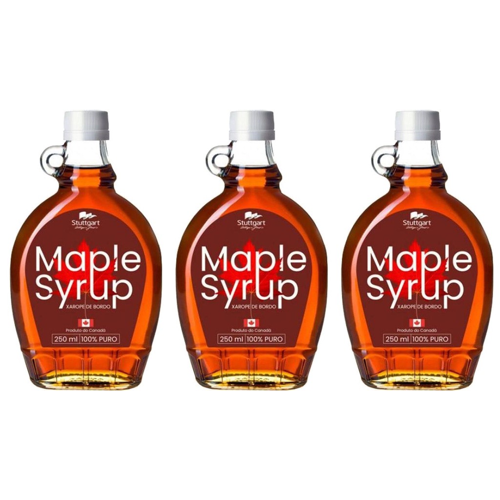 3 Xarope De Bordo Maple Syrup 100% Puro Importado Canadá | Shopee Brasil