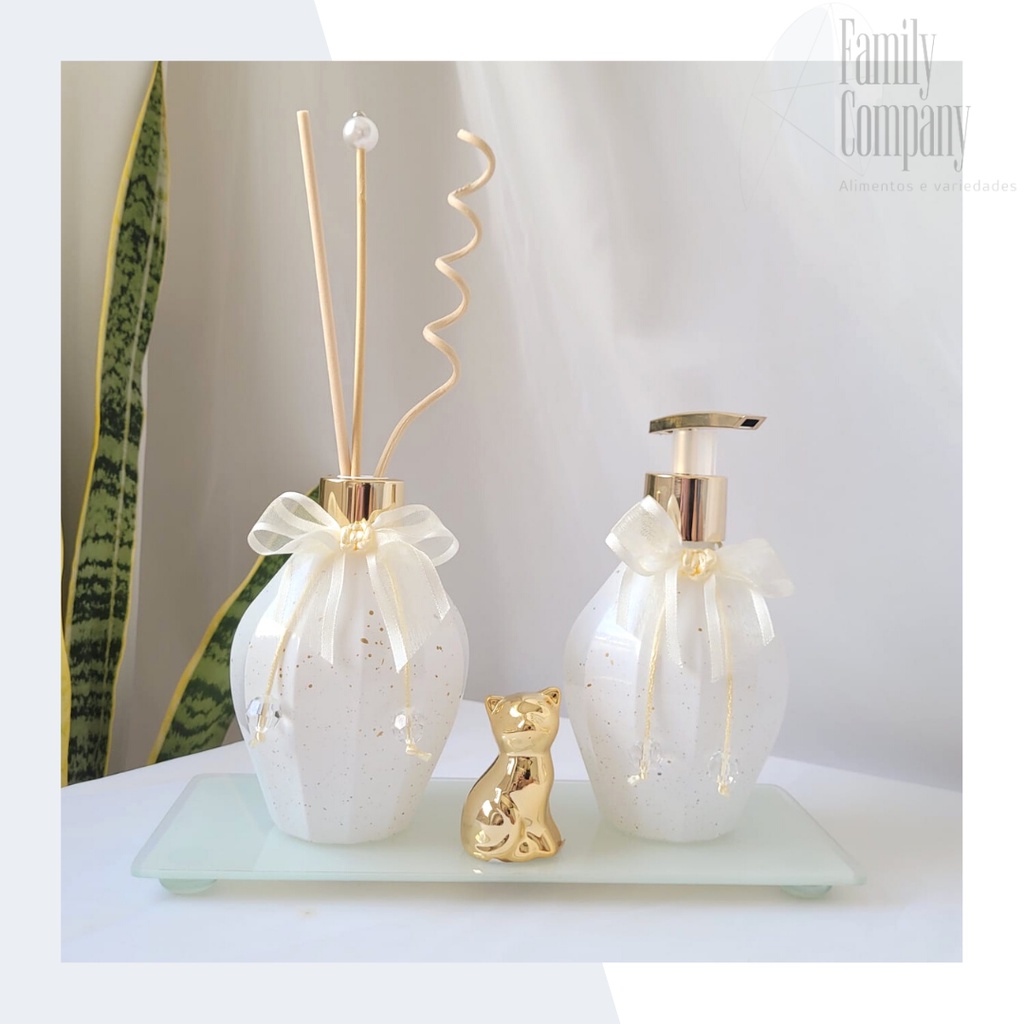 Kit Lavabo Banheiro Luxo Lampe Branco 300ml | Shopee Brasil