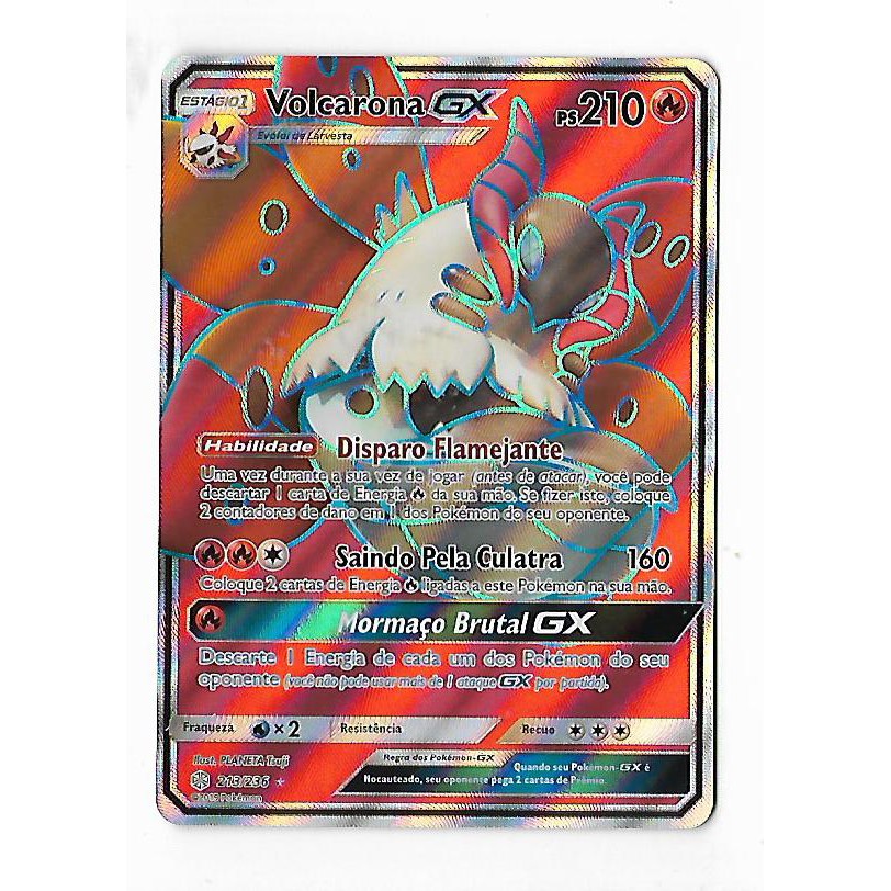 Pokemon Volcarona GX Full Art Sol e Lua Eclipse Cósmico | Shopee Brasil