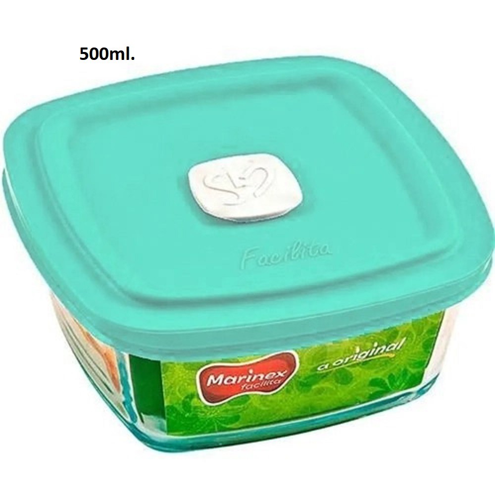 Pote 500ml vidro Marinex com tampa válvula.. | Shopee Brasil