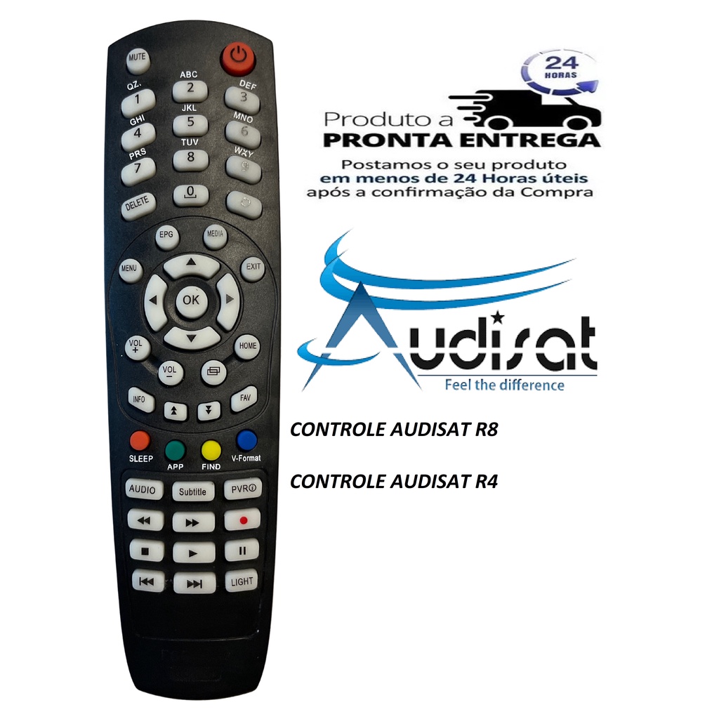 Controle remoto receptor audisat R8 R4 pronta entrega | Shopee Brasil