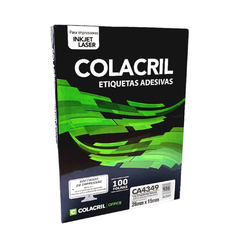 Etiqueta Adesiva Colacril A4349 (26x15mm)- Cx c/ 100 folhas | Shopee Brasil