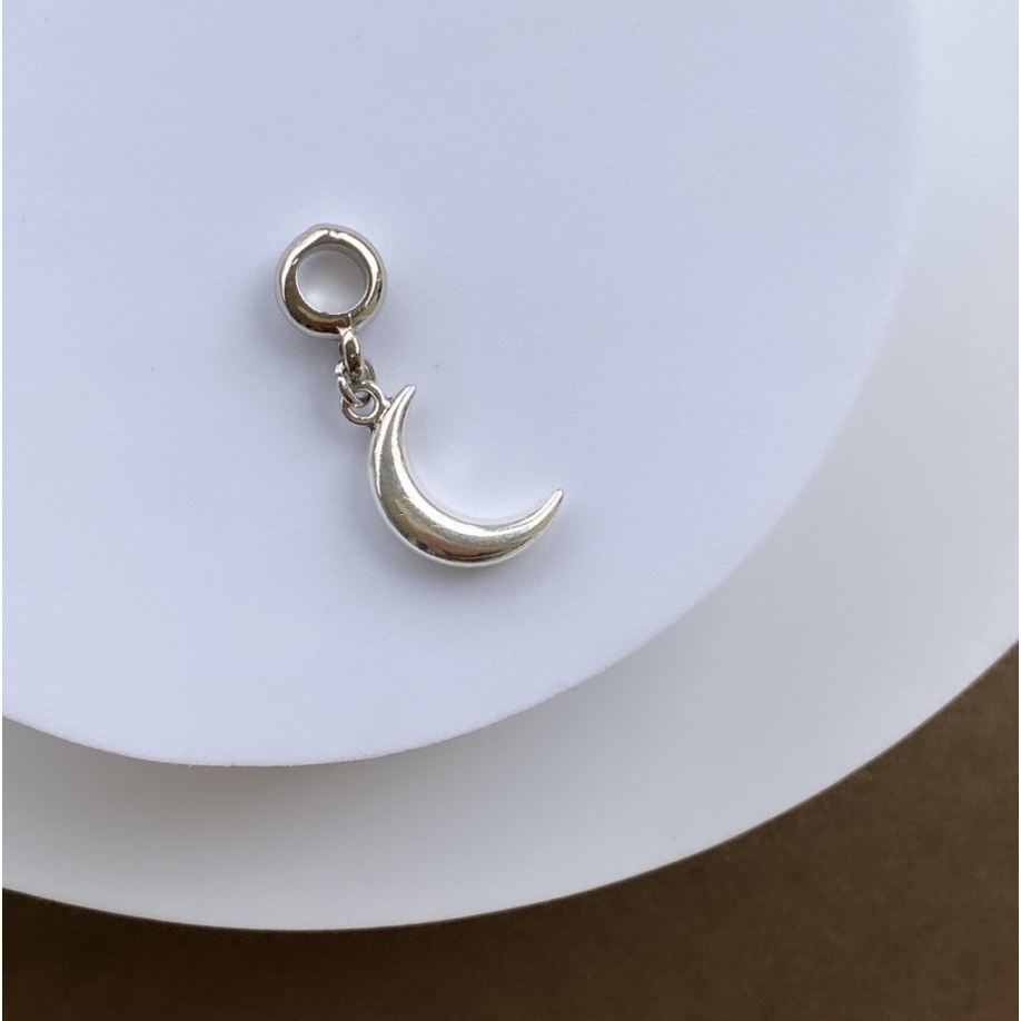 Berloque Pingente Lua Sol Banhado a Prata 925 Charm - Escorrega o Preço