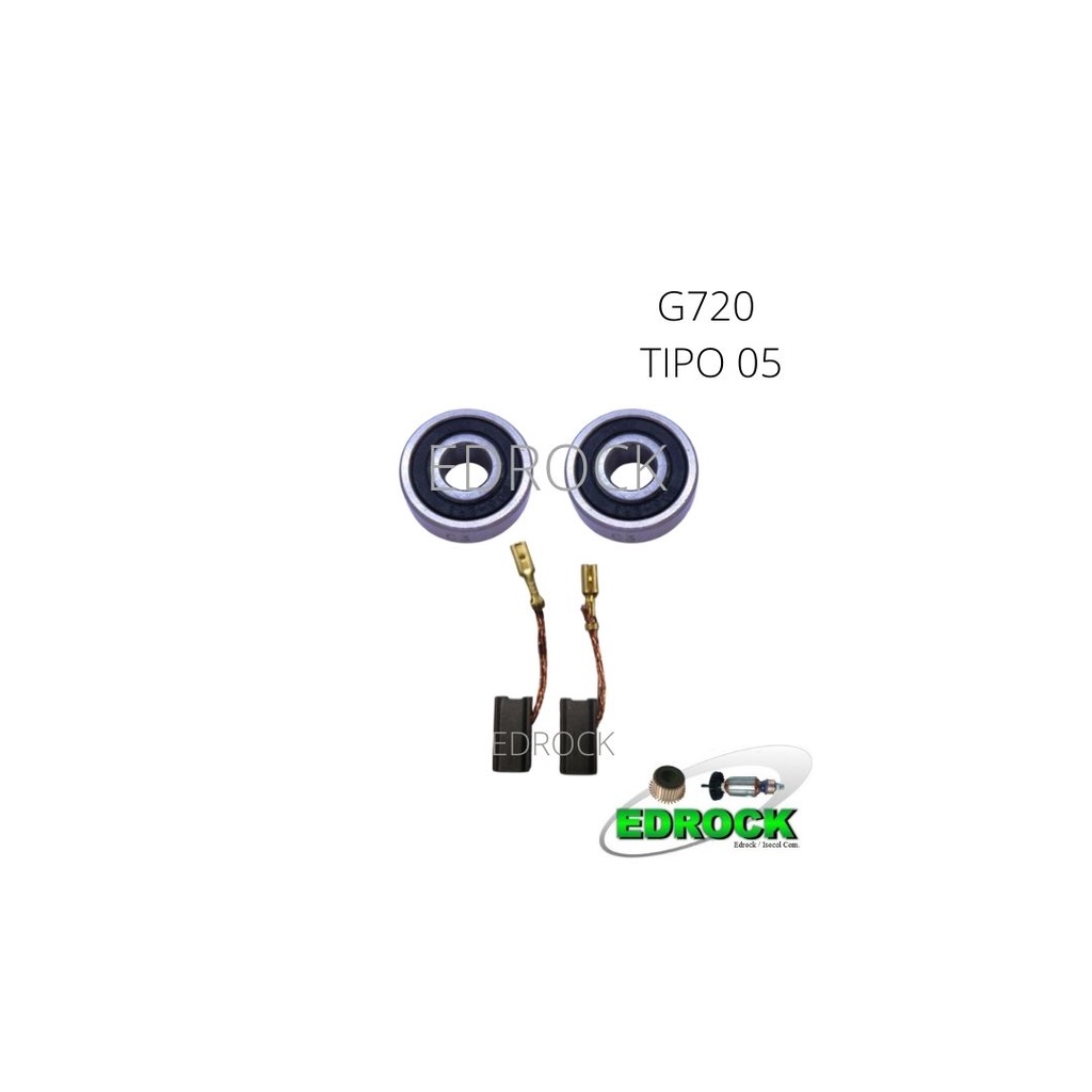Rolamentos do Induzido + Carvão para Esmerilhadeira Black & Decker G720 ...