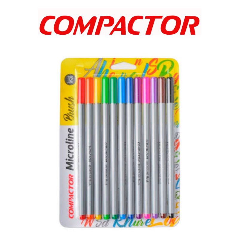 Caneta Brush Pen Compactor Microline | Shopee Brasil