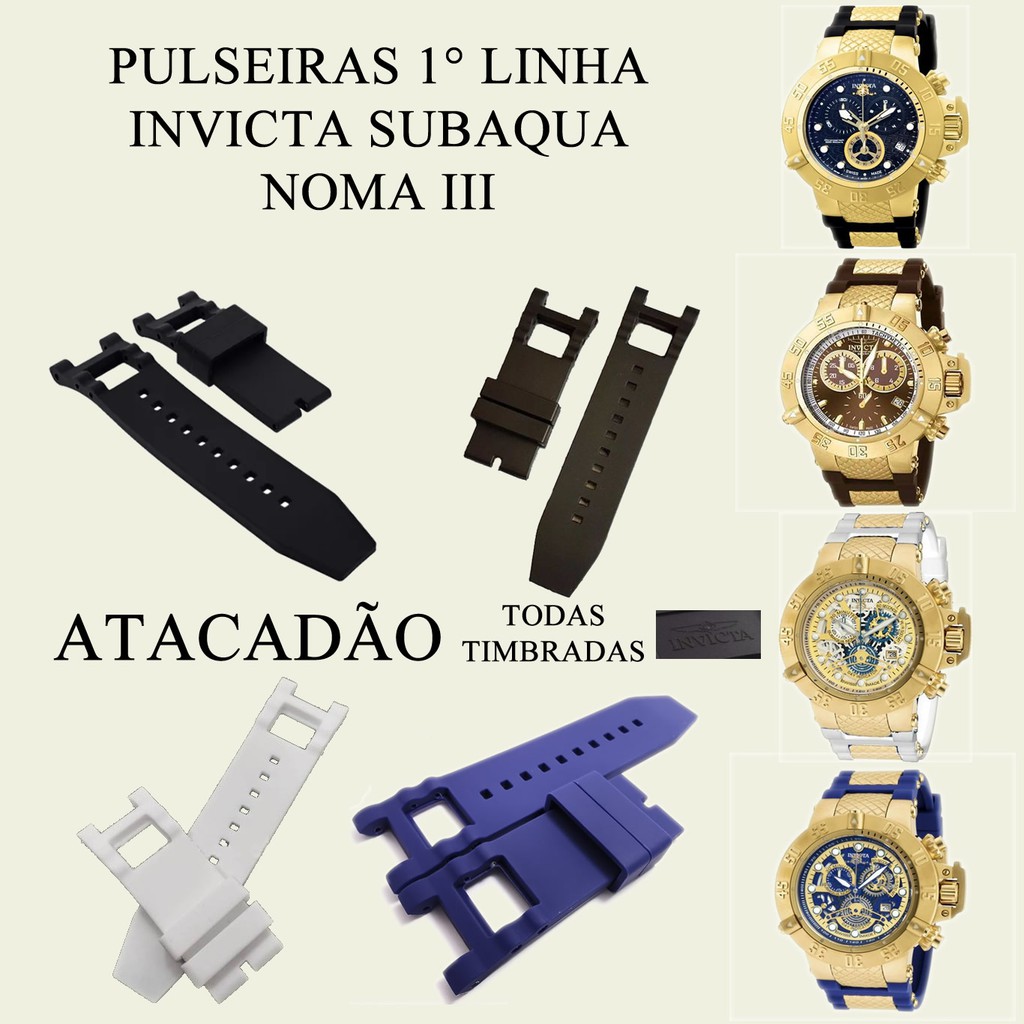 Pulseira Relógio Invicta Subaqua Noma 3 III Timbrada Nova varias cores ...