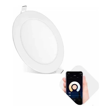 Plafon Painel Led Dimerizável Redondo Embutir 24w Inteligente Smart Wi ...