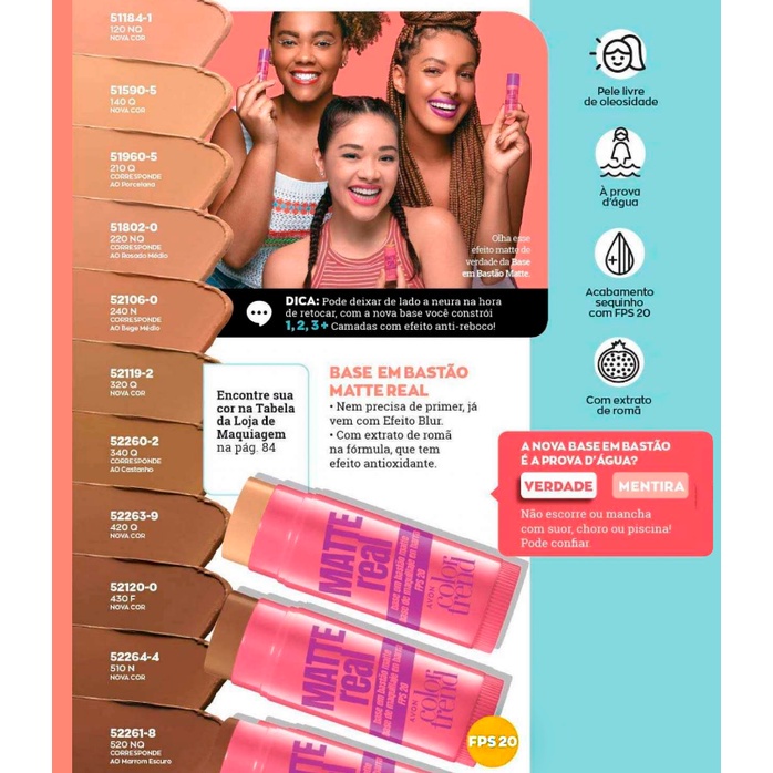 Base em Bastão Matte Real Avon Color Trend | Shopee Brasil