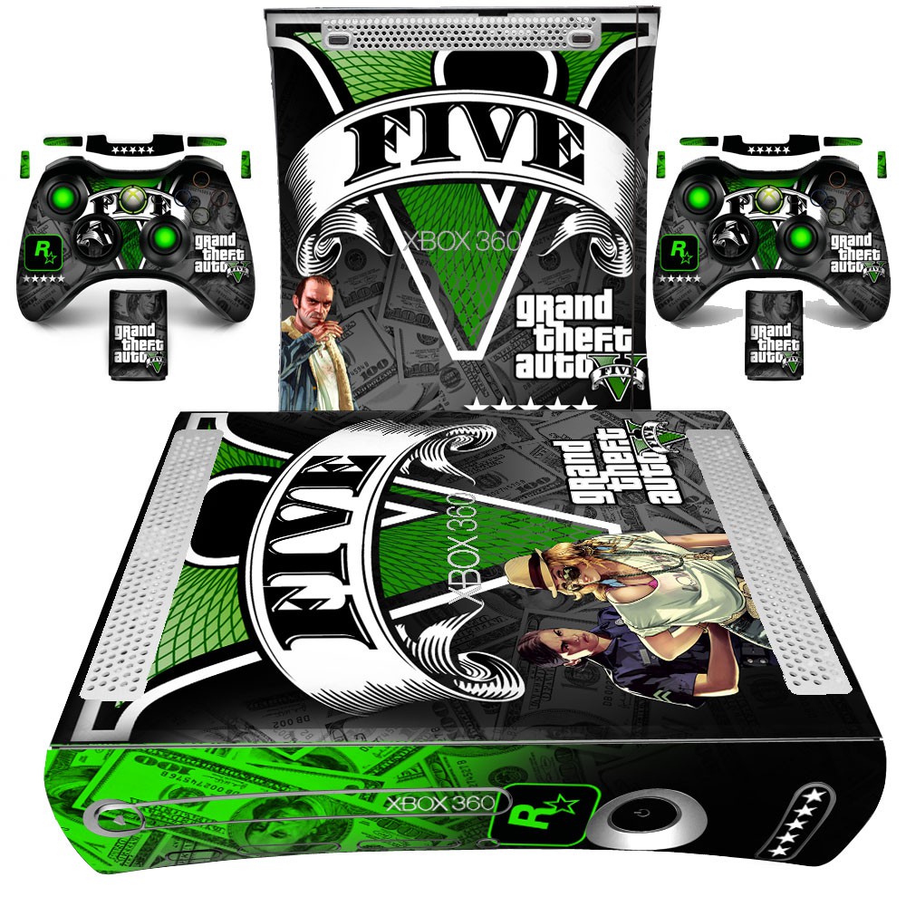 Compativel Compativel adesivo xbox 360 gta dollar kit com 2 adesivos ...