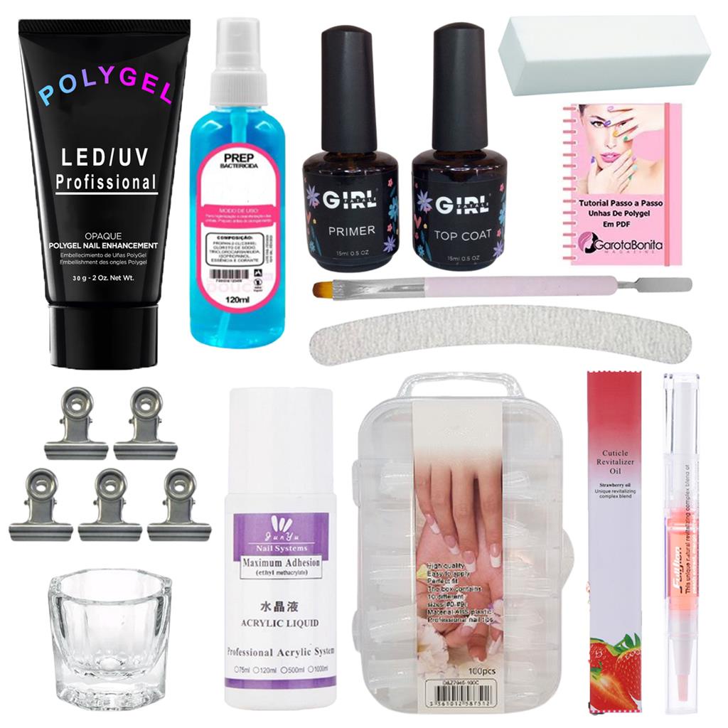 Kit De Unhas Alongamento Poligel Manicure Polygel 30 gramas | Shopee Brasil