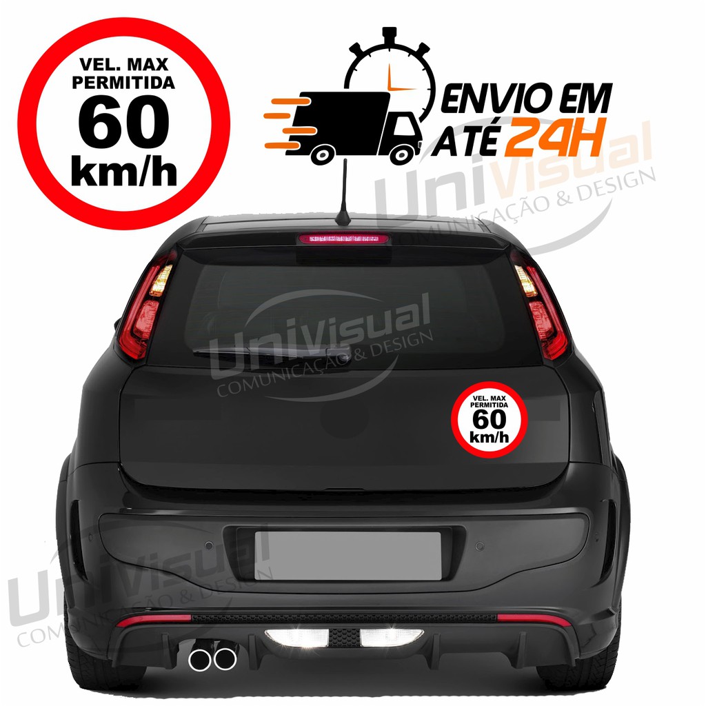 Adesivo Velocidade Máxima 60km/ 70km/ 80km/ 90km/ 100/km/ 110km/ 120km ...