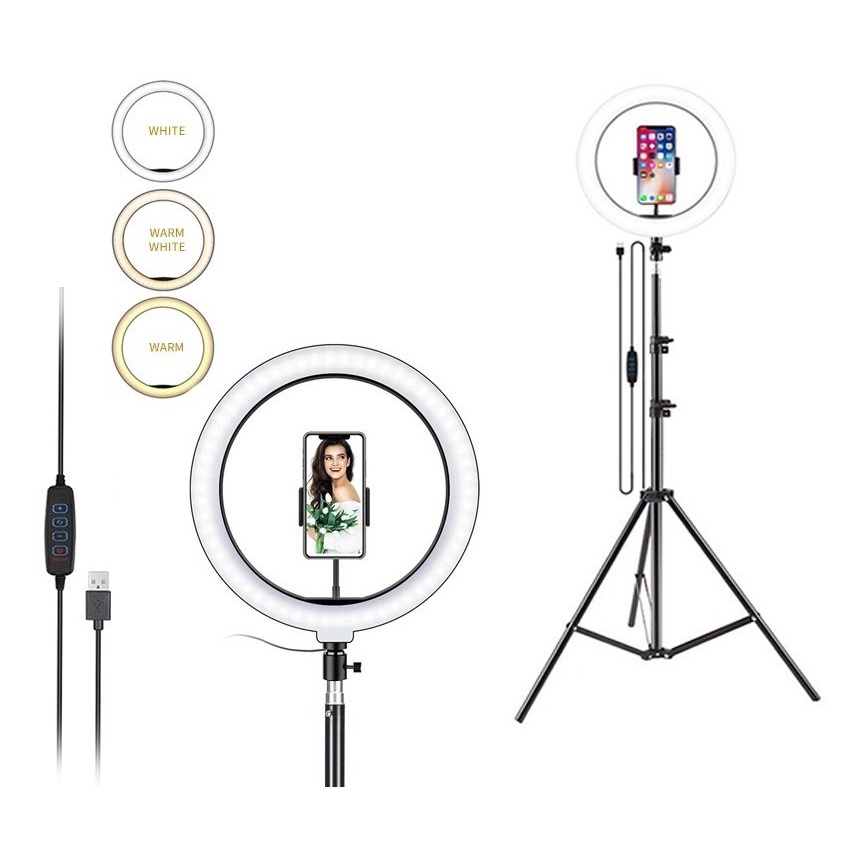 Ring Light Iluminador Anel Luz 30cm 12 Polegadas Tripe 2,1m | Shopee Brasil