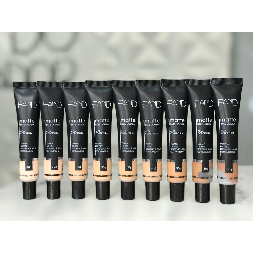Base Matte Fand Makeup Original 30g - Cor a escolha Vegano Sem Parabenos Base Profissional ...