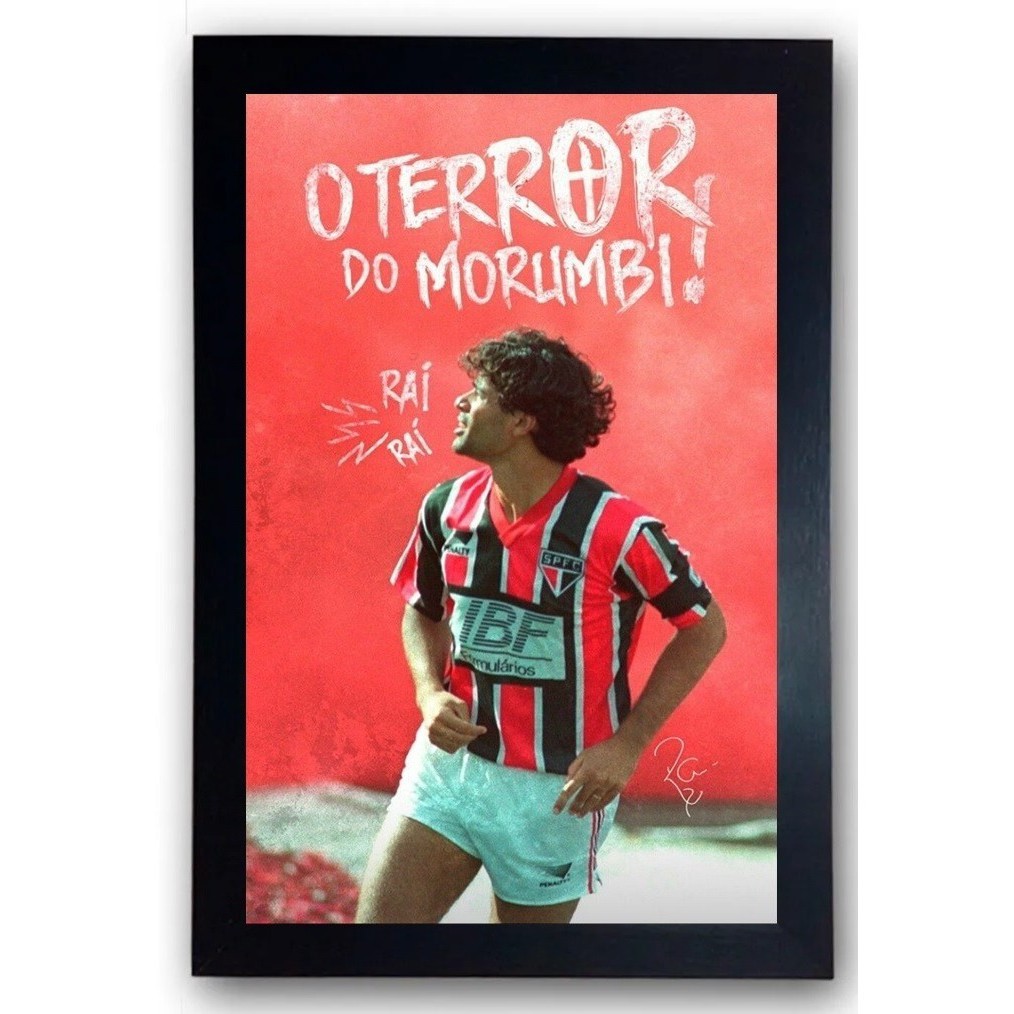 Quadro Raí São Paulo Terror Do Morumbi Moldurado 21x30cm | Shopee Brasil