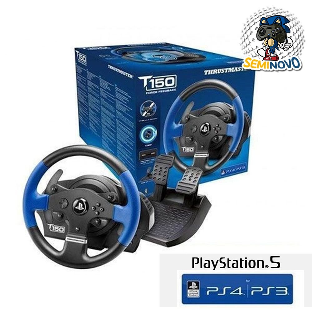 Volante com Pedais Thrustmaster T150 para PS5 - PS4 - PS3 | Shopee Brasil