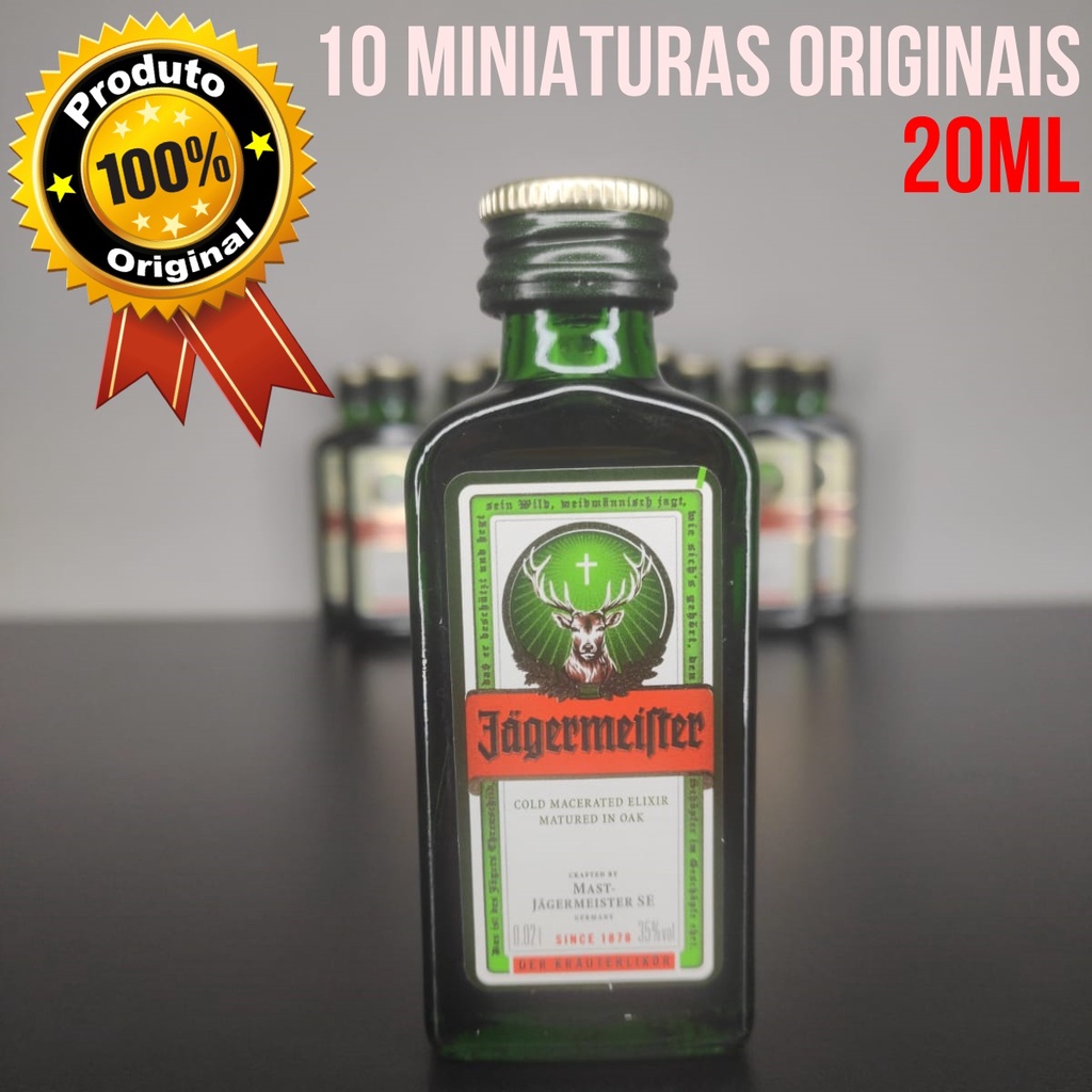 kit 10 Mini Licor Jagermeister 20ml Miniatura Original Lacrada | Shopee ...