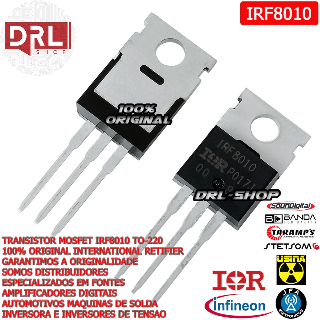 Kit 4 Irf8010 Transistor IRF8010 Mosfet irf8010 Original | Shopee Brasil