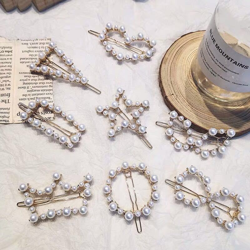 Grampo De Cabelo Pearl Hairpin Net Cabeleireiro Vermelho Coreia Liu ...