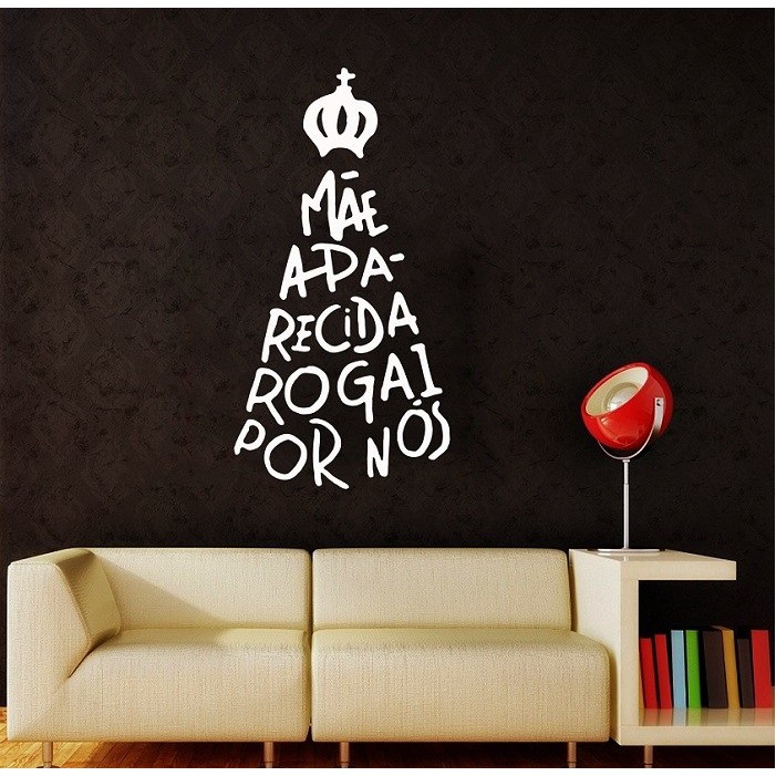 Adesivo decorativo de parede Mãe aparecida Rogai por nós, Nossa Senhora ...