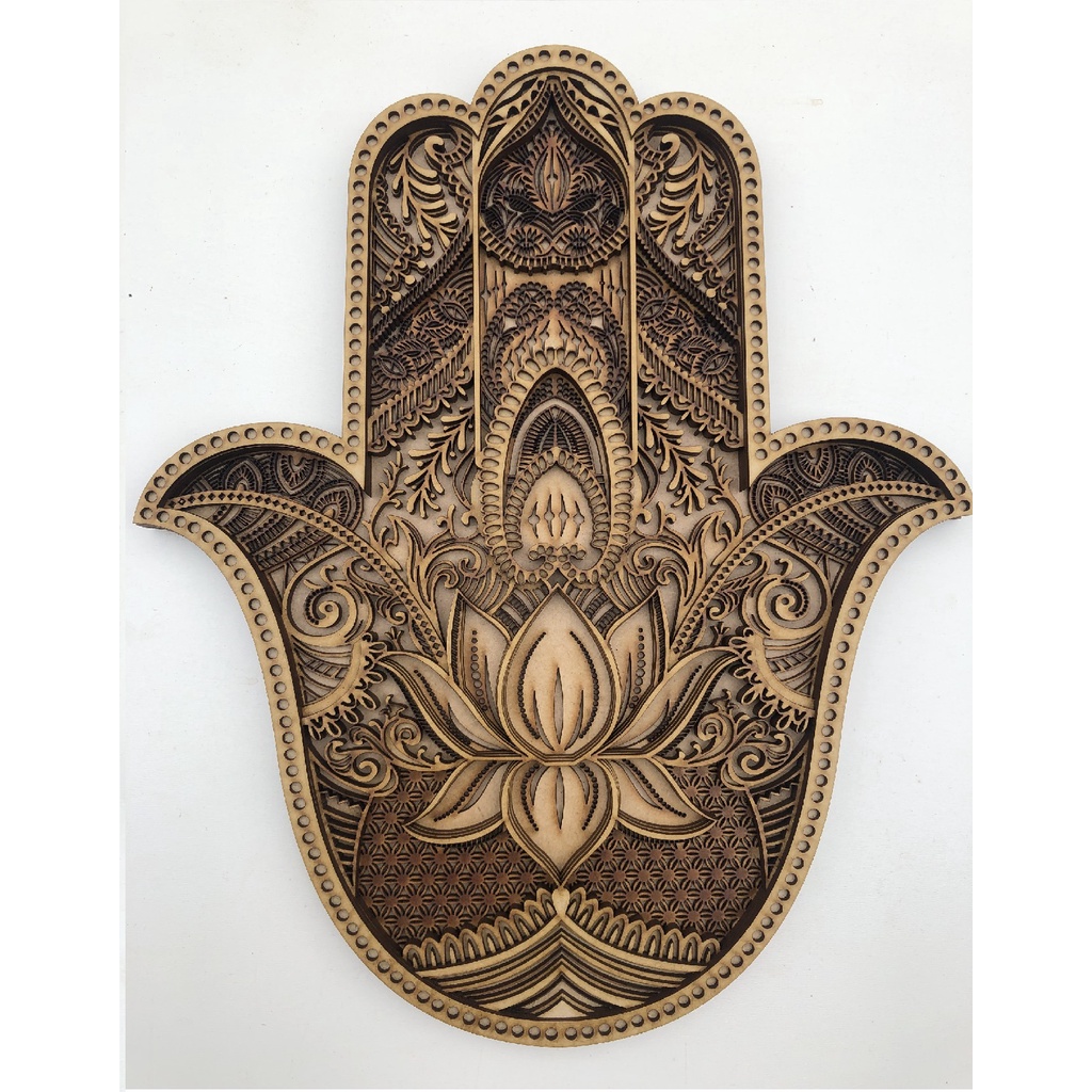 Mandala 3D Mão de Fátima - Modelo 3D-29 - com 6 camadas mdf | Shopee Brasil