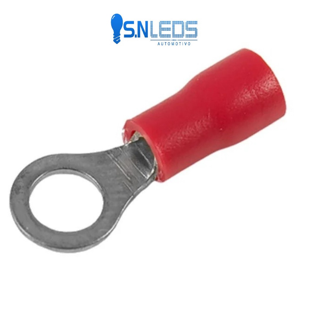 TERMINAL PRÉ ISOLADO OLHAL 6MM Vermelho 10AWG Tech One | Shopee Brasil