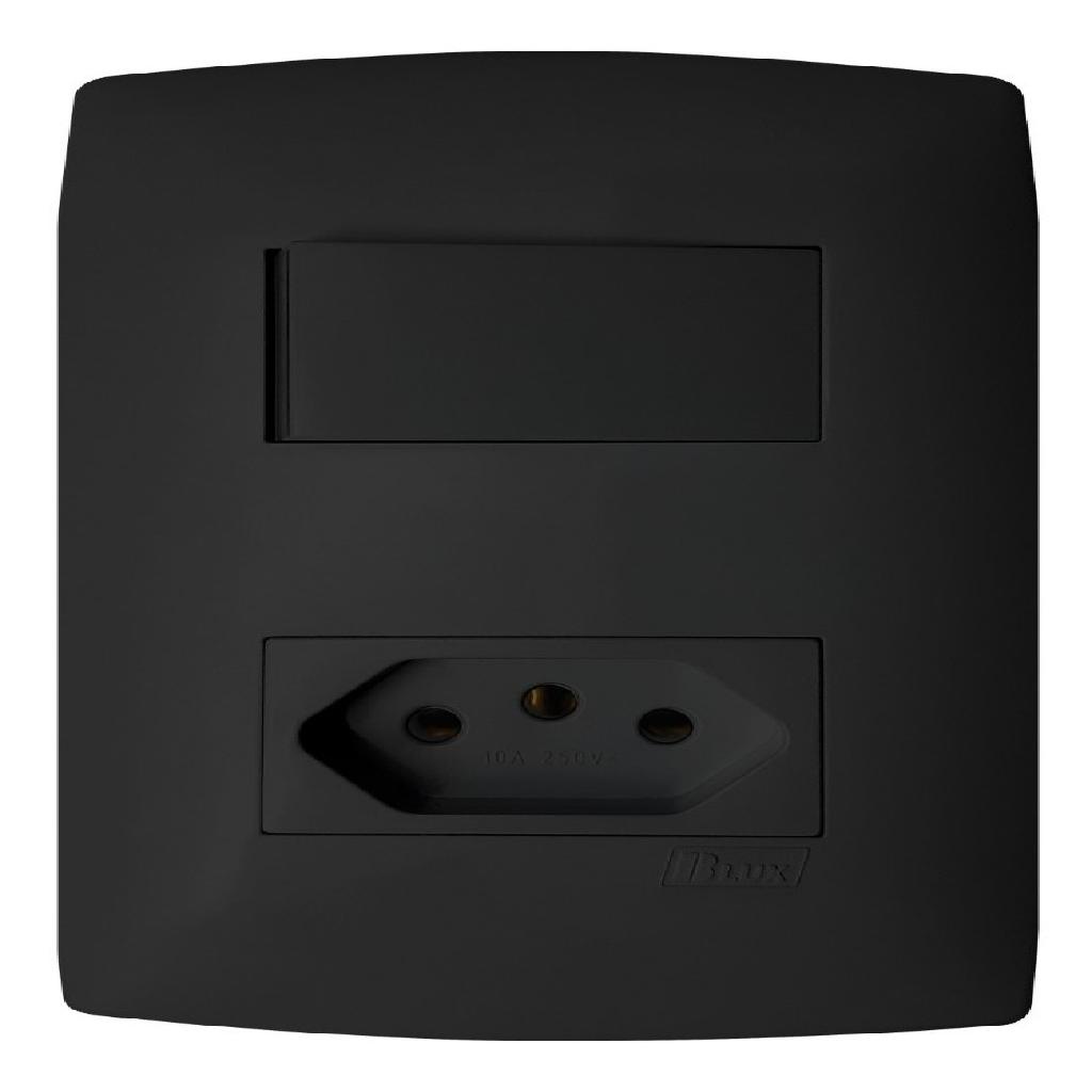 Tomada Com Interruptor 20a 4x2 Preto Fosco Simples Home Blux | Shopee Brasil