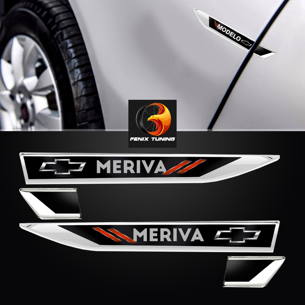 Par Adesivo Emblema Lateral Paralama Premium Porta Gm Chevrolet Meriva ...