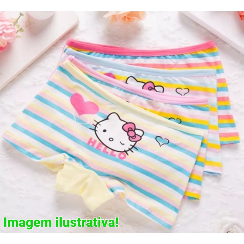 kit 6 Calcinha INFANTIL 100% ALGODÃO SHORT P a GG boxer calcinhas cueca ...
