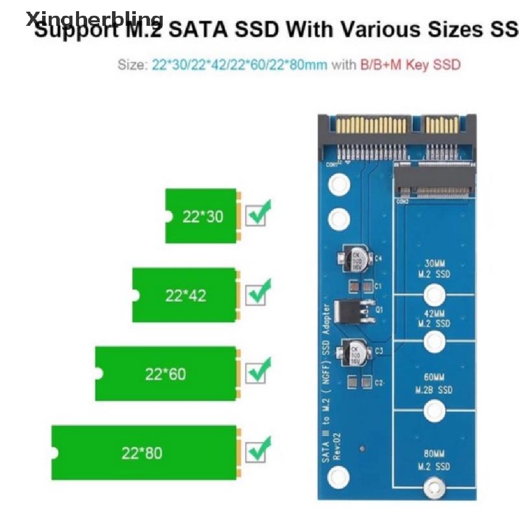 XLVN SATA Para M2 NGFF Placa Adaptadora Do Conversor SSD M . 2 Conector ...