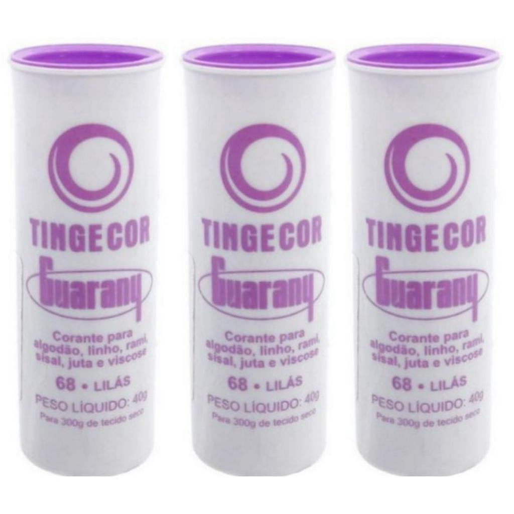 Tinta Tecido Tingecor Guarany 40g (3 unidades) Lilás Tintol | Shopee Brasil