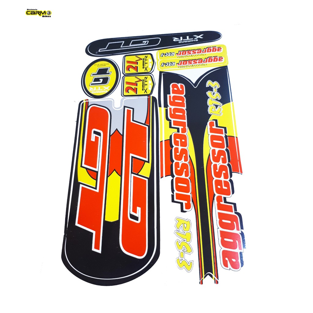 Adesivo Quadro Bicicleta GT Aggressor rts-3 XTR Cartela Completa ...