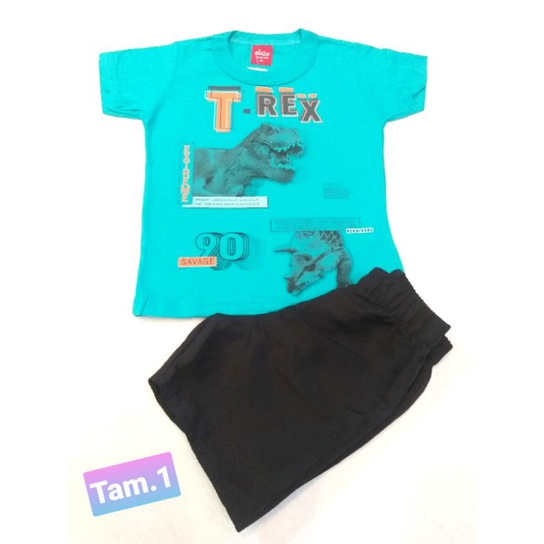 Conjunto Infantil Dinossauro T-Rex Menino. Tam.1 | Shopee Brasil
