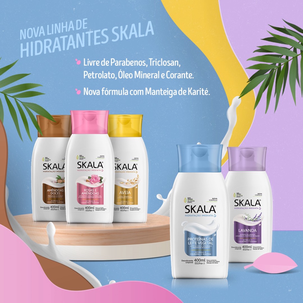 HIDRATANTE CORPORAL SKALA 400ML kit com 02 Variados | Shopee Brasil