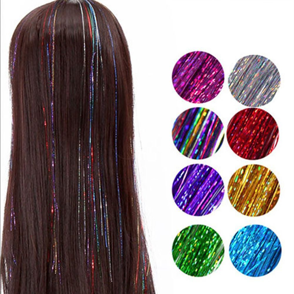 Synthetic Girl Headwear Hair Laser Hair Tinsel False Hair Extension ...