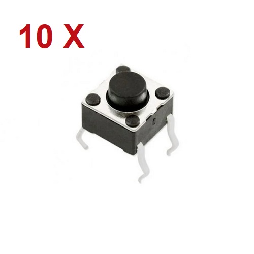 Kit 10 Push Button Chave Tactil Microchave 6x6x43mm 4 Pinos Para 