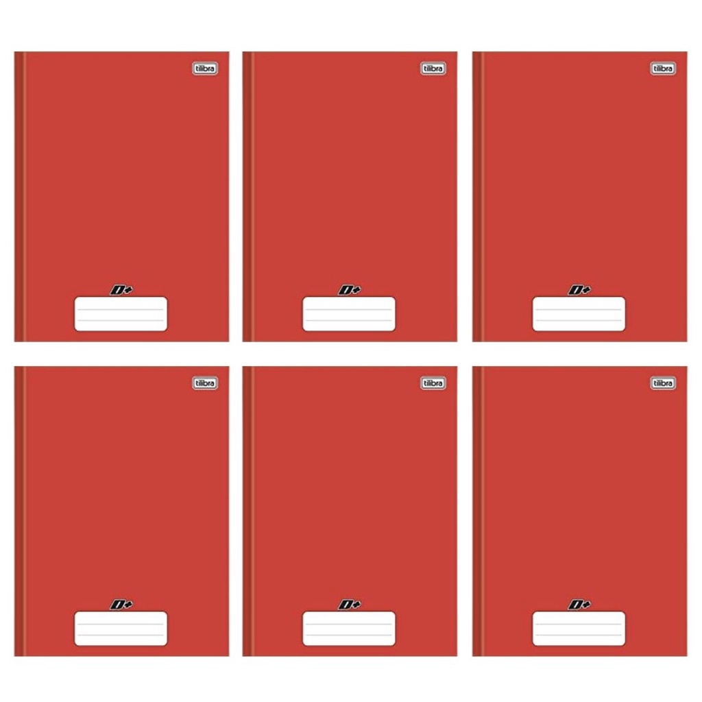 Kit 6 Cadernos Escolar Brochura Grande 96 Folhas Capa Dura | Shopee Brasil