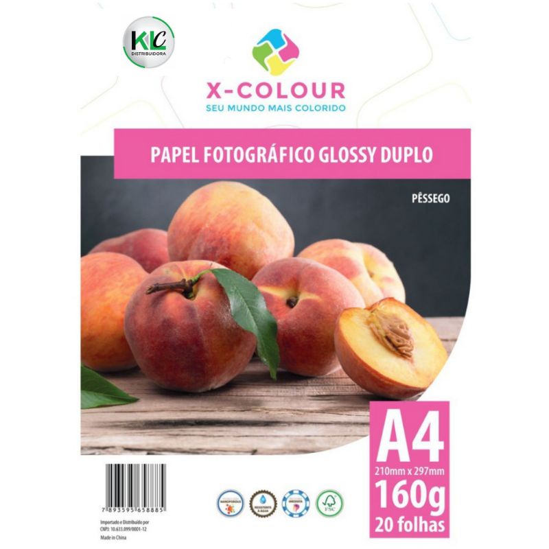 Papel Fotográfico A4 Glossy 160 gramas - Dupla Face - 20 Folhas - Faz a Boa!