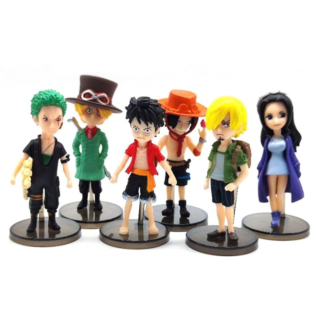 Miniaturas One Piece Action Figures (Luffy, Zoro, Sanji, Robin, Ace e ...