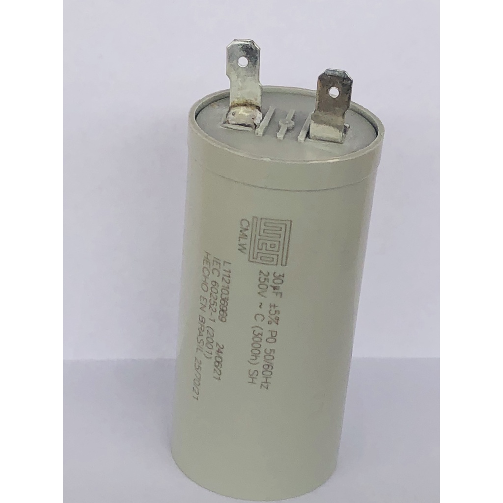Capacitor 30uf 250vac 50/60 Hz Para Motor 127v Tanquinho | Shopee Brasil