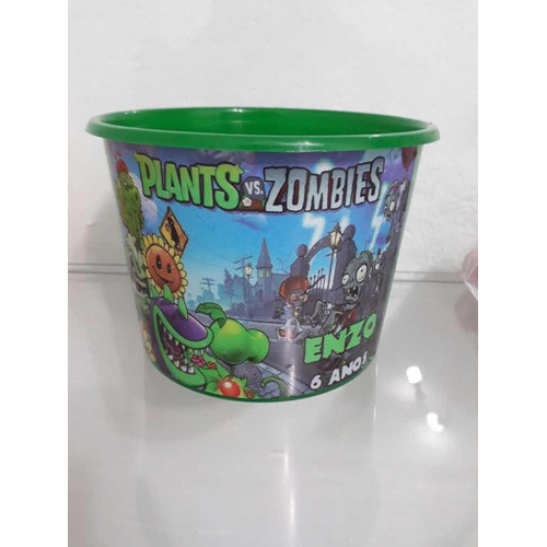 10 Balde De Pipoca Personalizado Plants E Zombie | Shopee Brasil