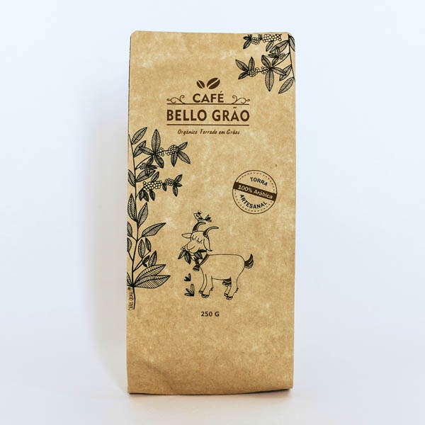 Café Bello Grão Orgânico Torrado em Grãos 250g | Shopee Brasil