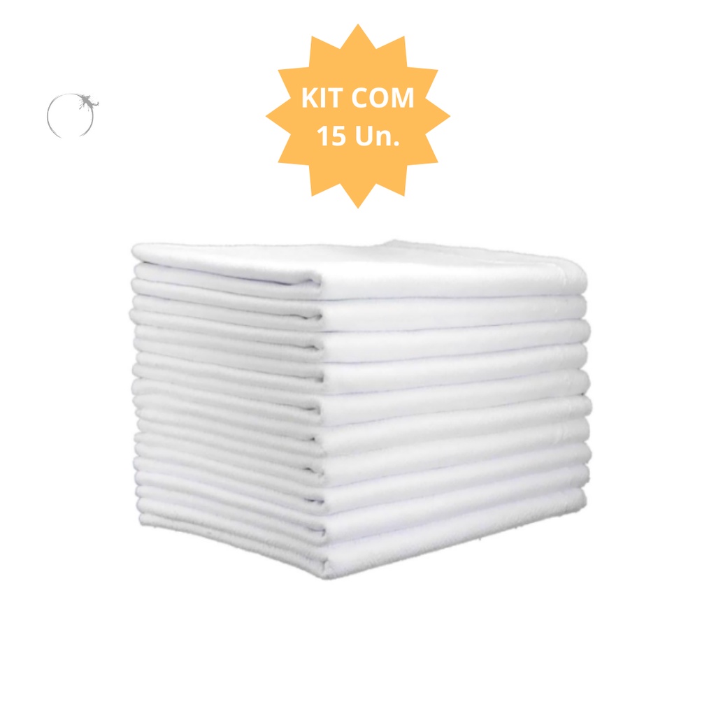 Kit 15 Panos de Prato Simples Branco Liso para Cozinha Artesanato e ...