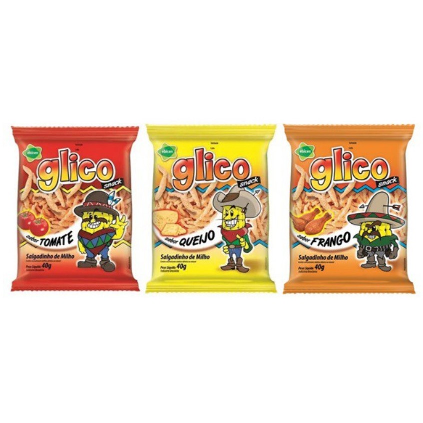Salgadinho de Milho Glico Snack Sabores Frango Tomate Queijo | Shopee ...