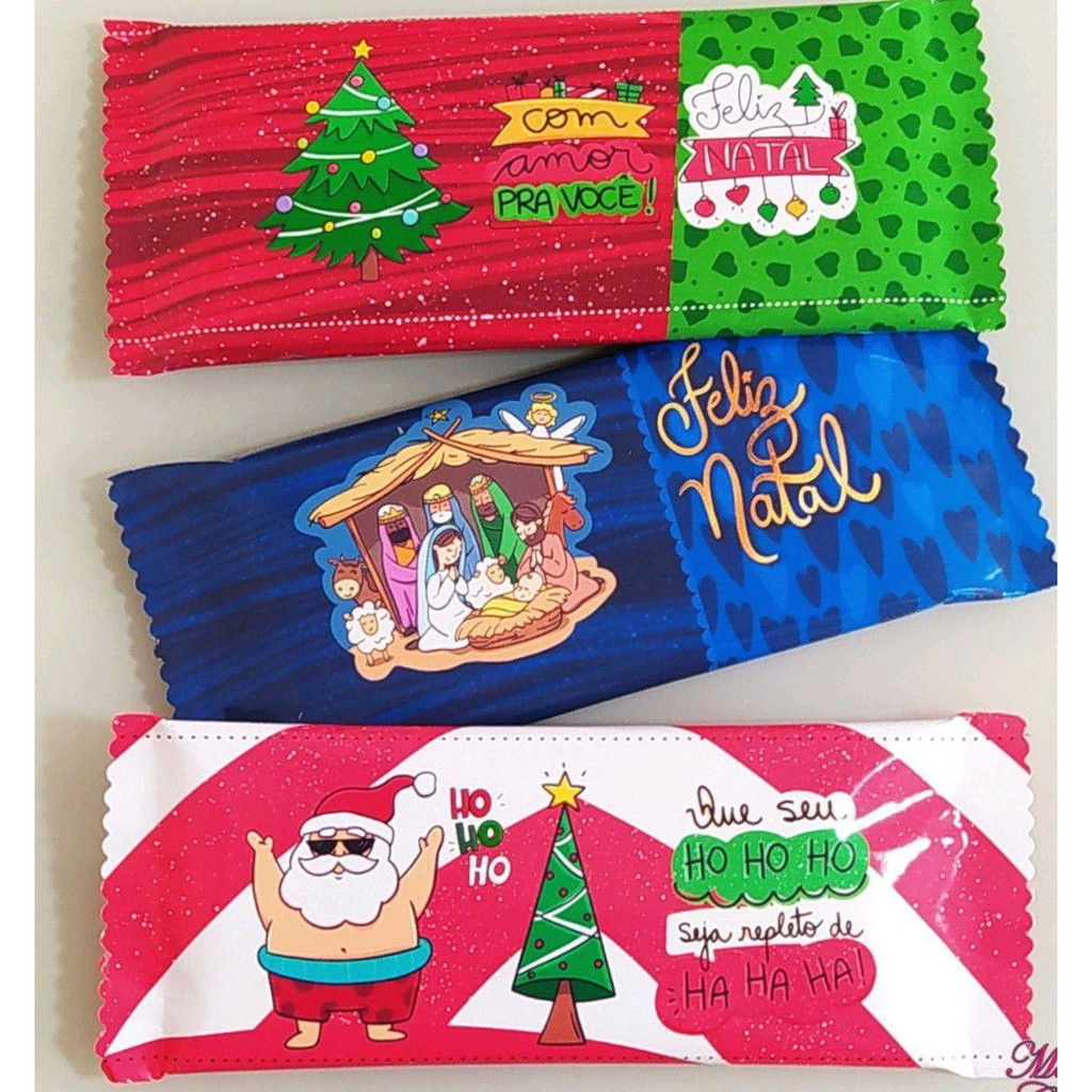 Capa Para Barra De Chocolate Natal- Tema Natalino | Shopee Brasil