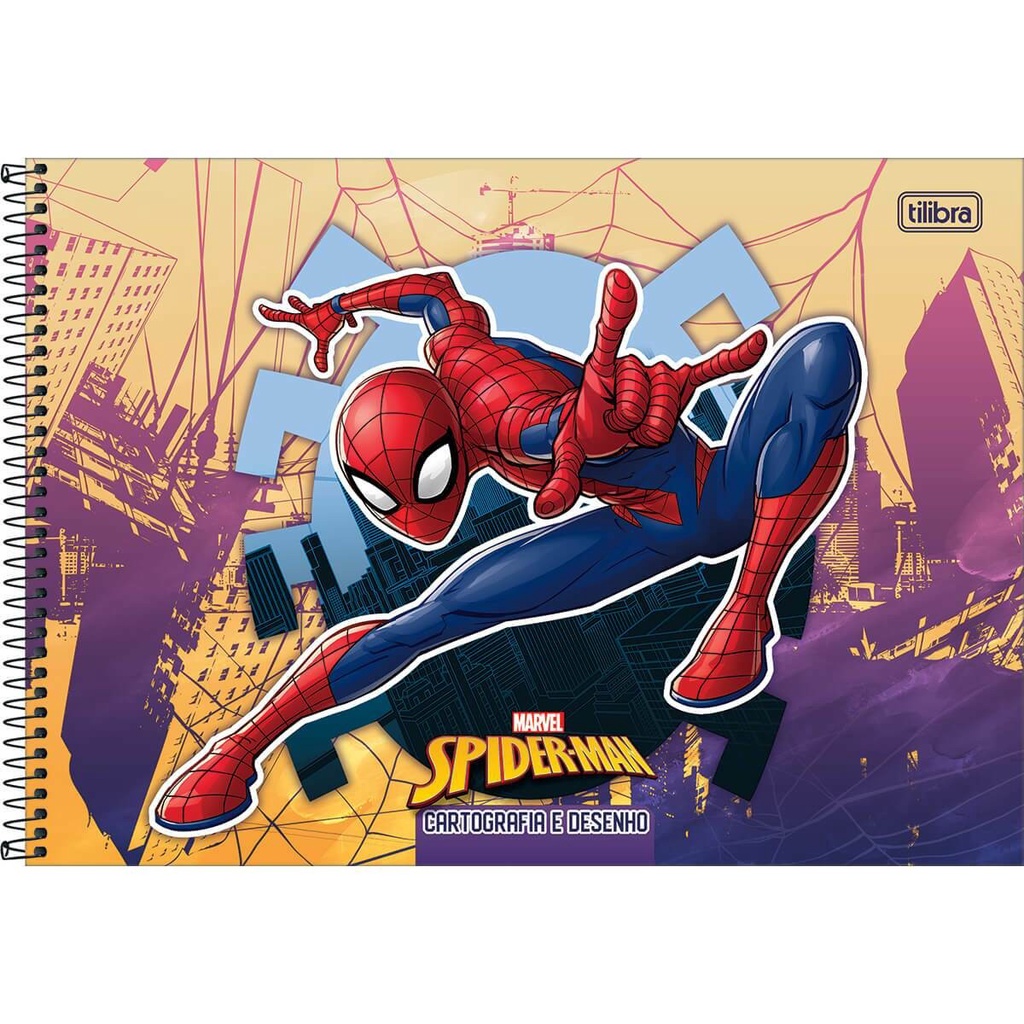 Caderno espiral Cartografia Spider Man Homem Aranha 80 folhas | Shopee ...